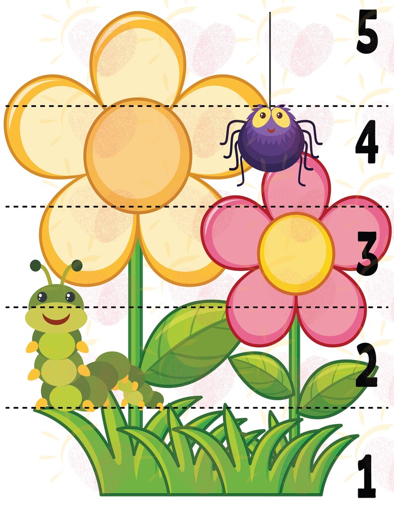 Spring Number Sequence Puzzle Printable Number Activity - Etsy