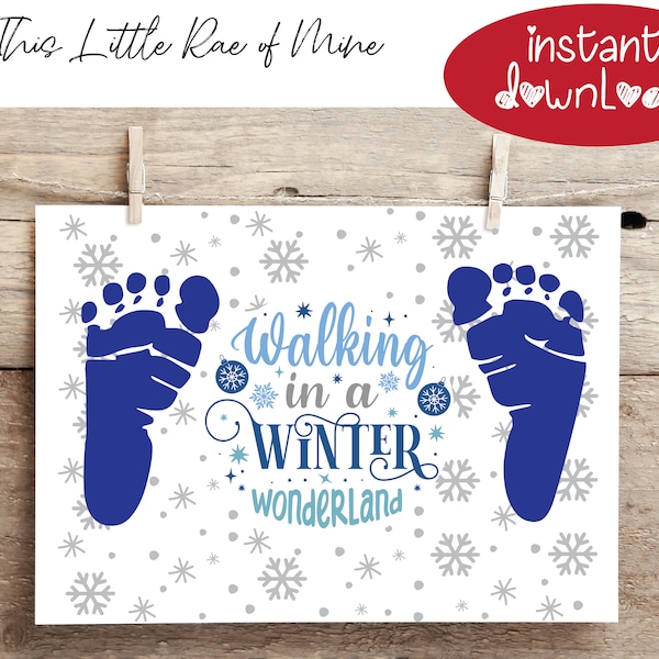 Walking in a Winter Wonderland Footprint Printable - Etsy