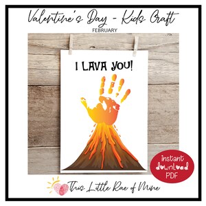 I Lava You - Volcano - Valentine's Day - Printable - Handprint Art ...