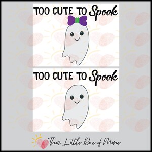 Too Cute to Spook - Ghost - Boy Girl - Halloween - October - Handprint ...