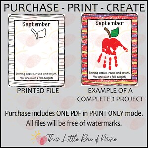 September Apple - Handprint Art - Keepsake - Printable - DIY Kid Craft ...