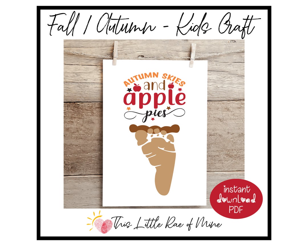 Autumn Skies and Apple Pies Footprint Art Handprint Art Keepsake ...
