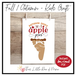 Autumn Skies and Apple Pies Footprint Art Handprint Art Keepsake ...