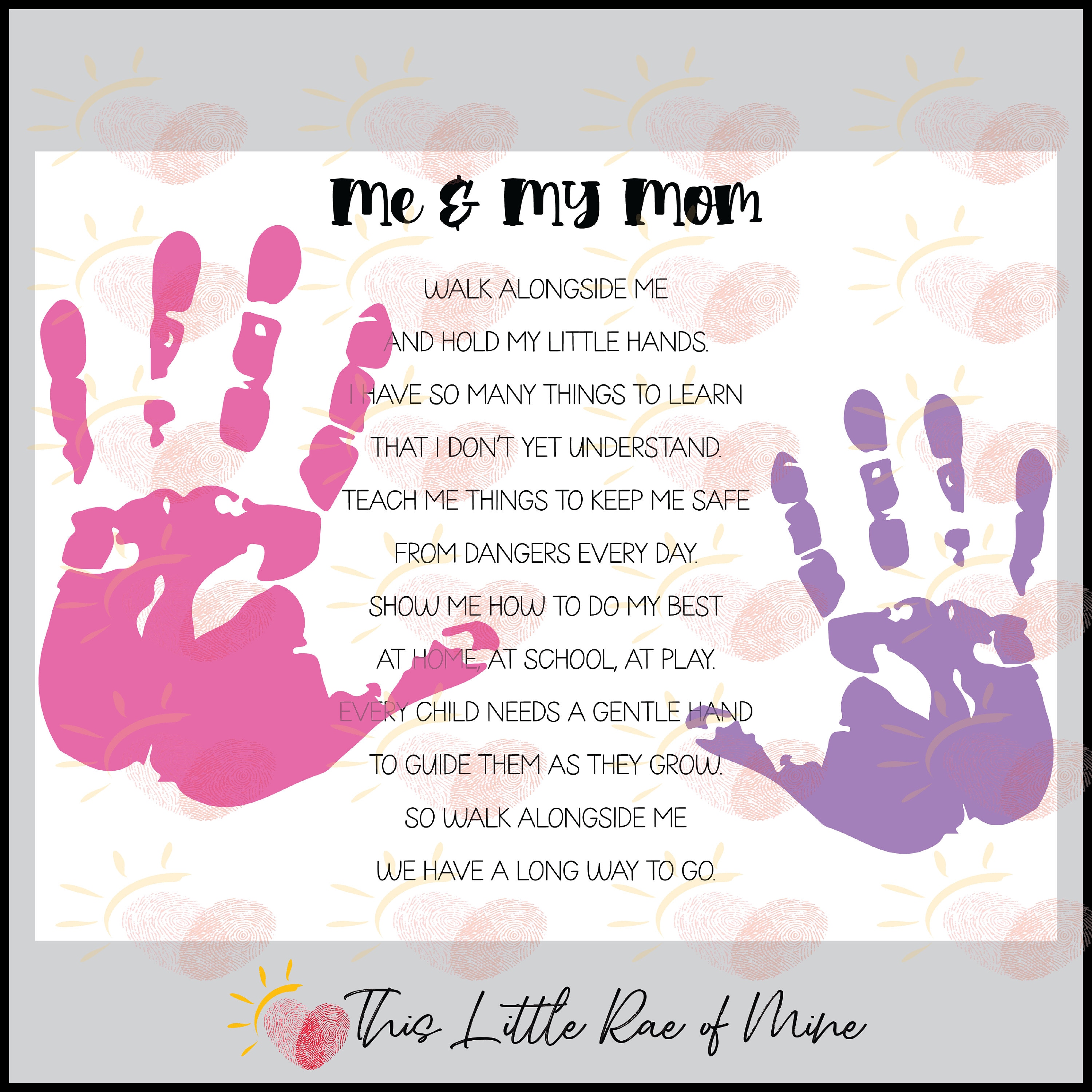 Me & My Mom - Happy Mother's Day - Poem – Printable - Keepsake ...