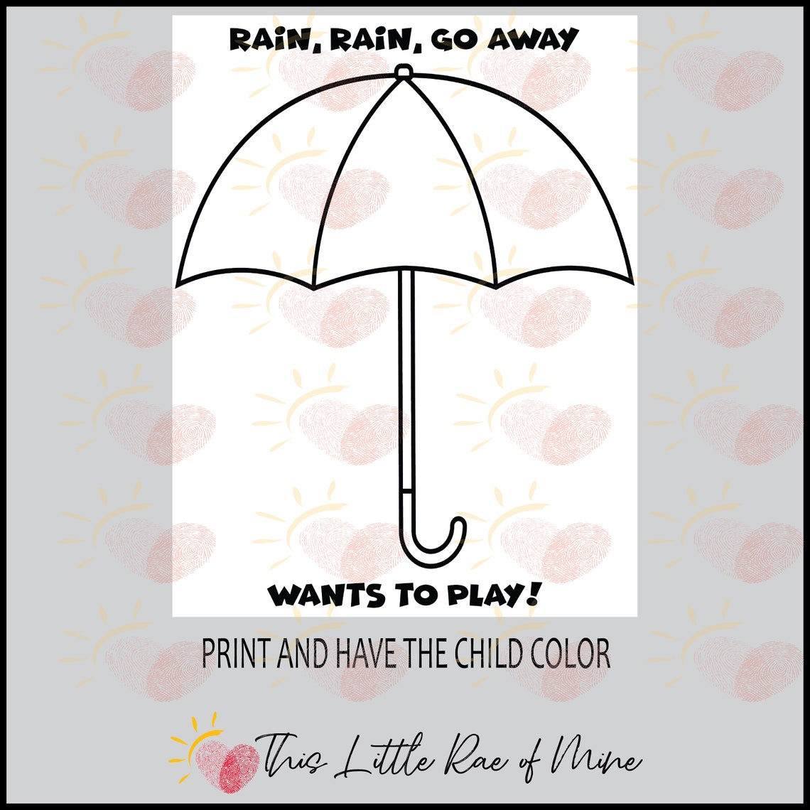 Rain Rain Go Away - Spring - Name Craft - Name Recognition - Printable ...