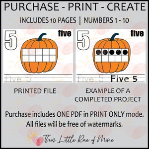 Fall Pumpkin 10 Frame Play Dough Counting Mat Printable Math Toddlers ...