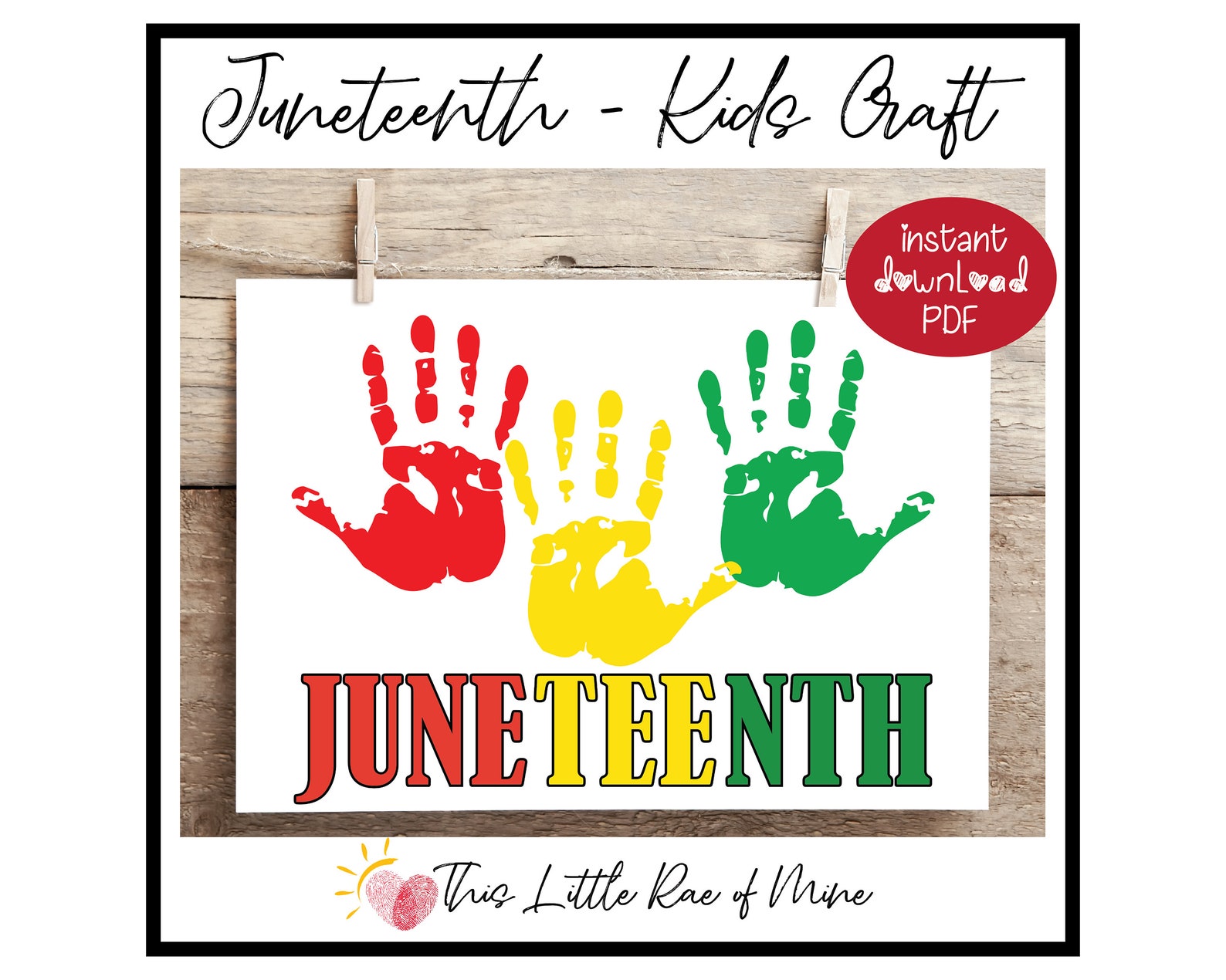 Juneteenth Independence Day - Handprint Art - Printable - Keepsake ...