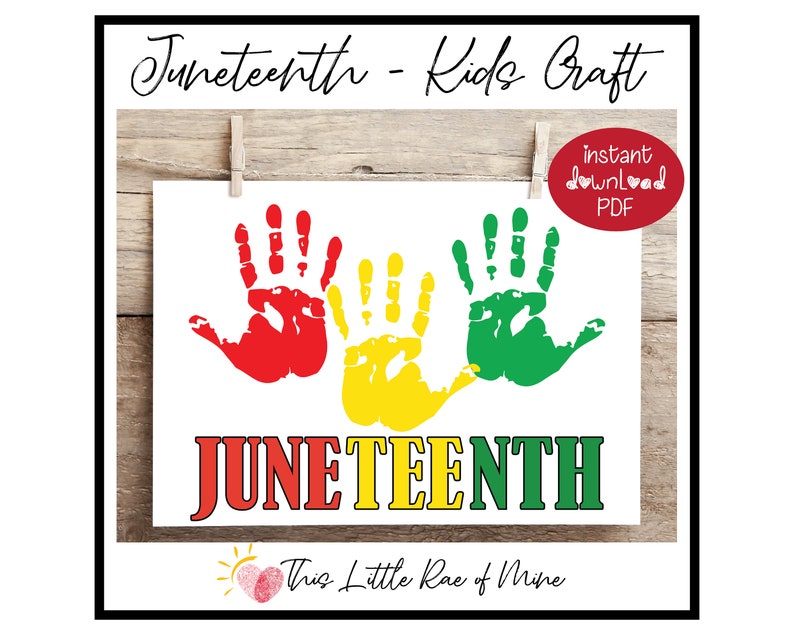 Juneteenth Independence Day - Handprint Art - Printable - Keepsake ...