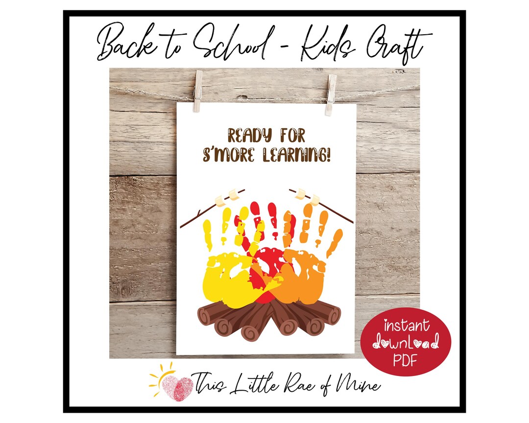 Smore Learning - Back to School – Handprint Art - Printable - Keepsake ...