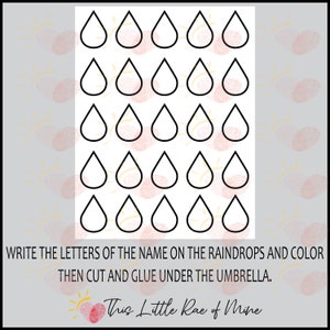Rain Rain Go Away - Spring - Name Craft - Name Recognition - Printable ...