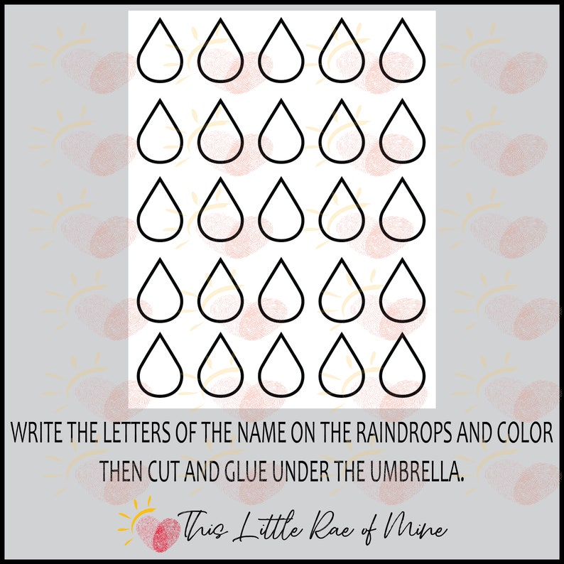 Rain Rain Go Away - Spring - Name Craft - Name Recognition - Printable ...