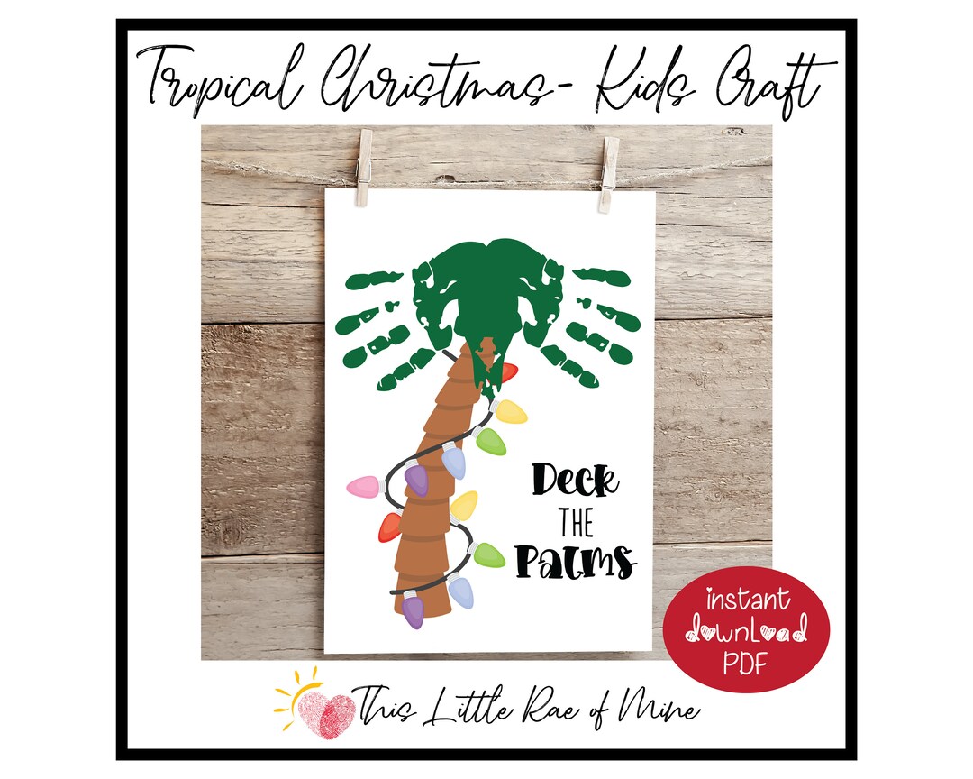 Deck the Palms - Palm Tree - Tropical Christmas in July - Printable ...