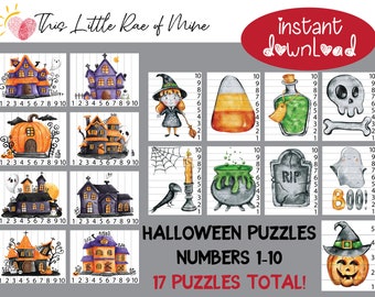 Halloween Number Sequence Puzzle Printable Autumn Math - Etsy