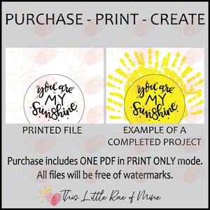 You Are My Sunshine - Spring - Summer - Printable – Handprint Art ...