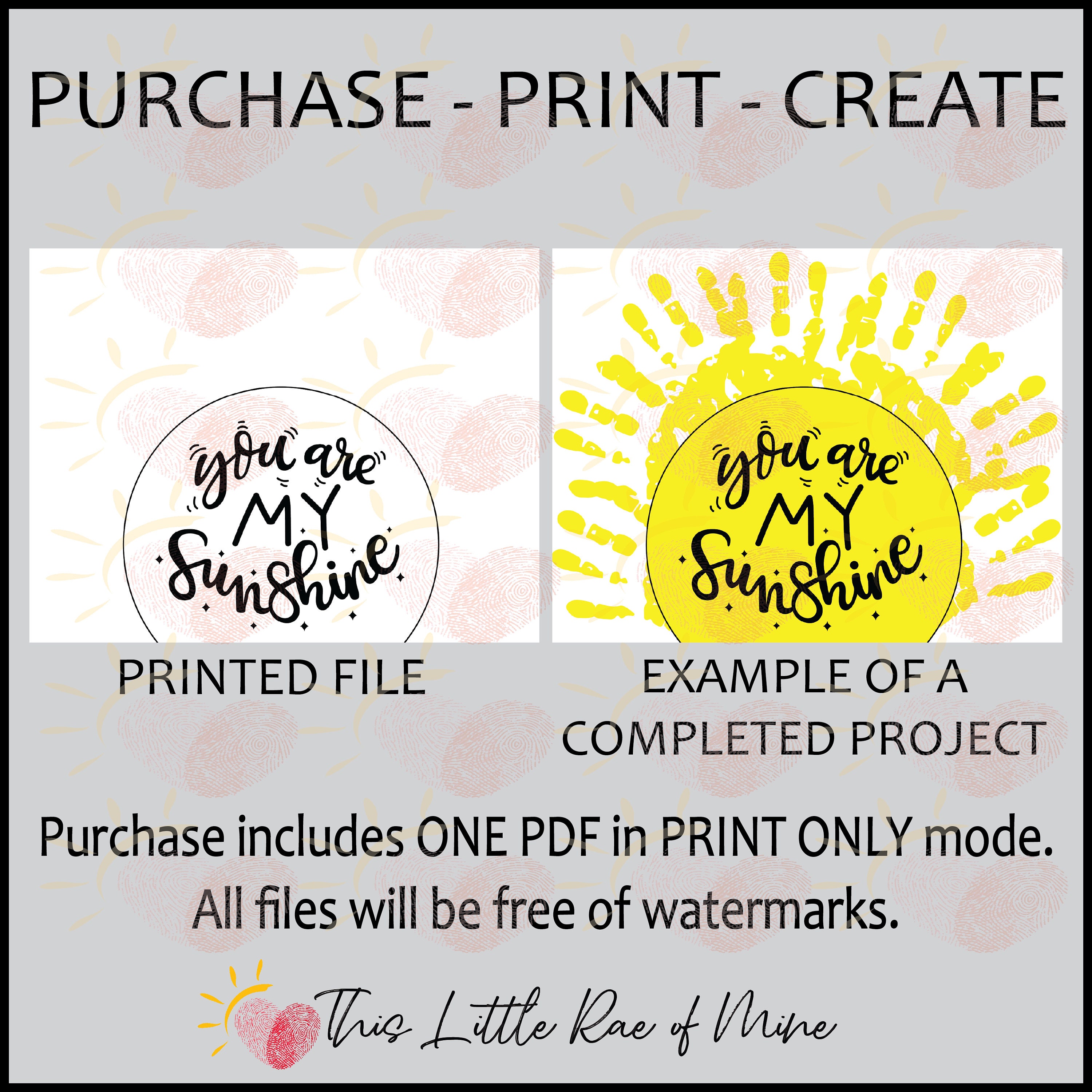 You Are My Sunshine - Spring - Summer - Printable – Handprint Art ...