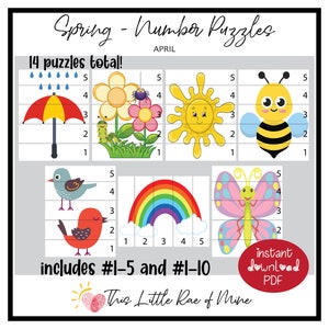 Spring Number Sequence Puzzle - Printable Number Activity - Math for ...