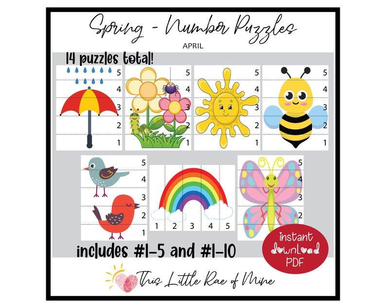 Spring Number Sequence Puzzle Printable Number Activity - Etsy