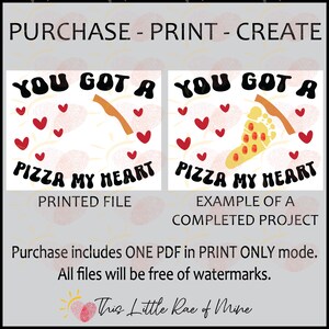 Pizza My Heart - Pizza Valentine - Valentine's Day - Printable ...