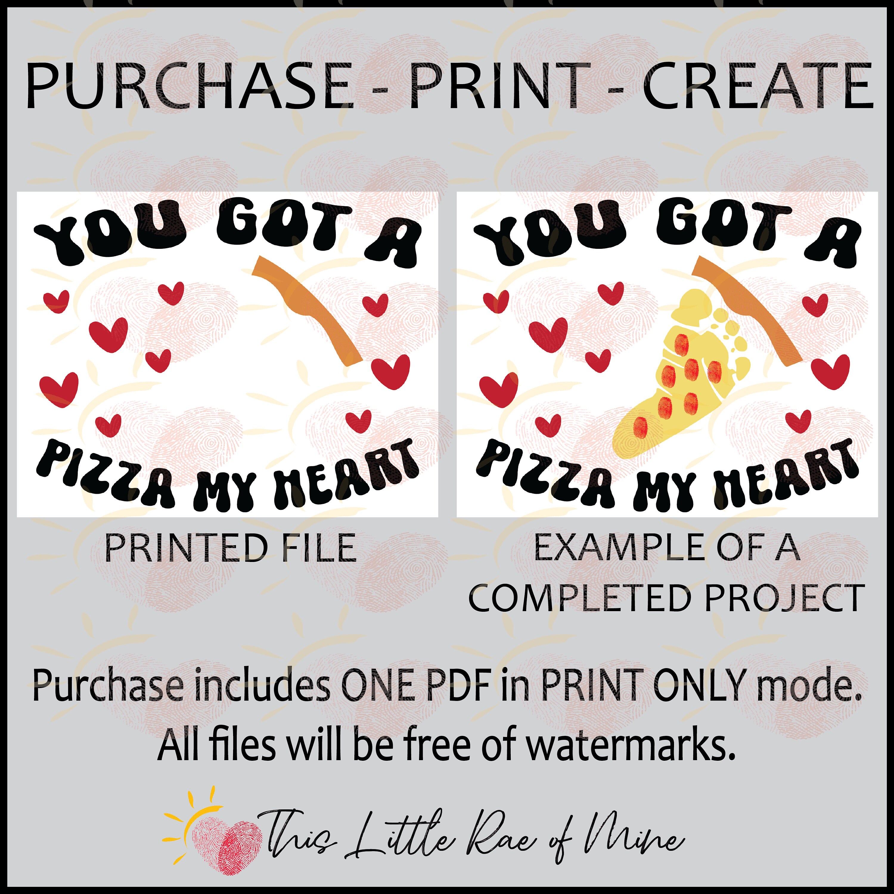 Pizza My Heart Pizza Valentine Valentine's Day - Etsy