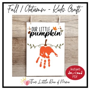 Our Little Pumpkin - Pumpkin Patch - Handprint Art - Keepsake - Fall ...