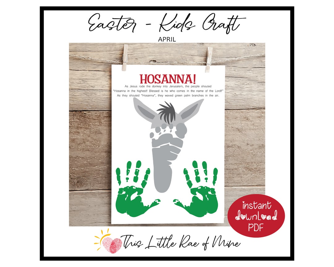 Hosanna - Palm Sunday - Religious Easter - Jesus - Donkey - Handprint ...