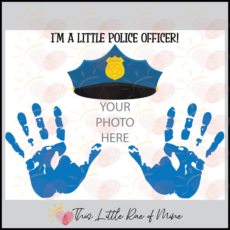 Little Police Officer - Police Dept - Handprint Art - Photo - Keepsake ...