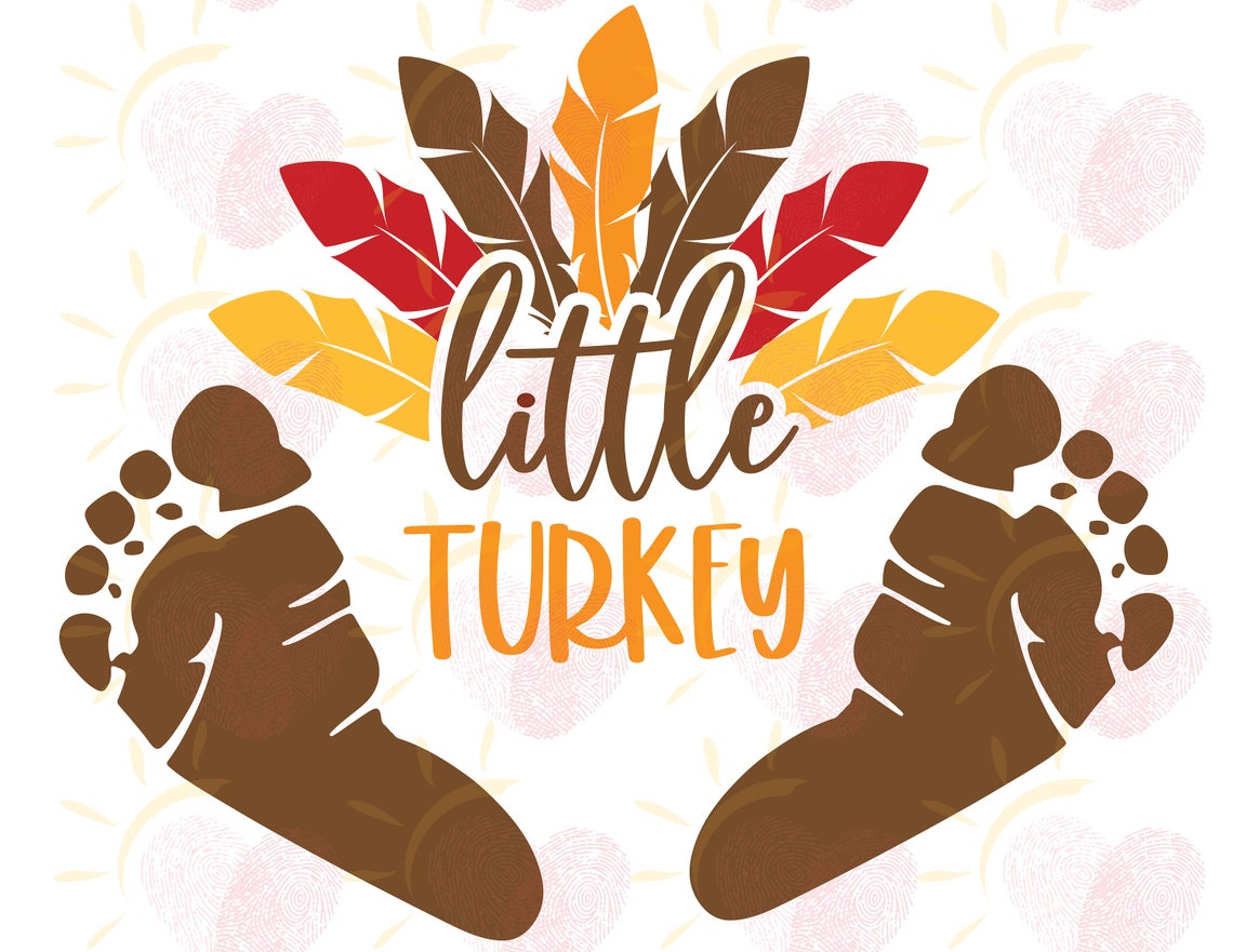 Little Turkey Turkey Feet Footprint Thanksgiving - Etsy