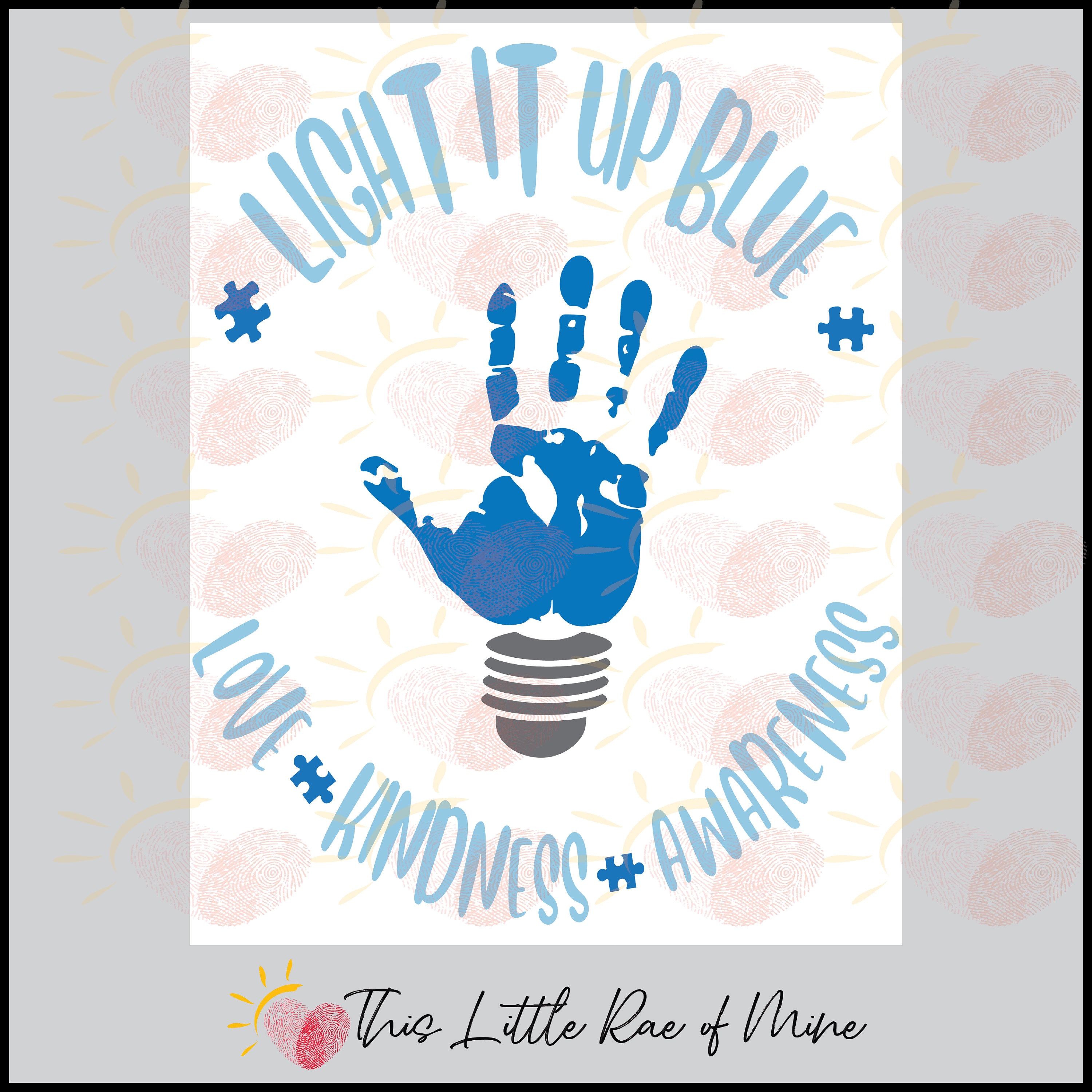 Light It up Blue - Autism - Lightbulb - Handprint Art - Keepsake ...