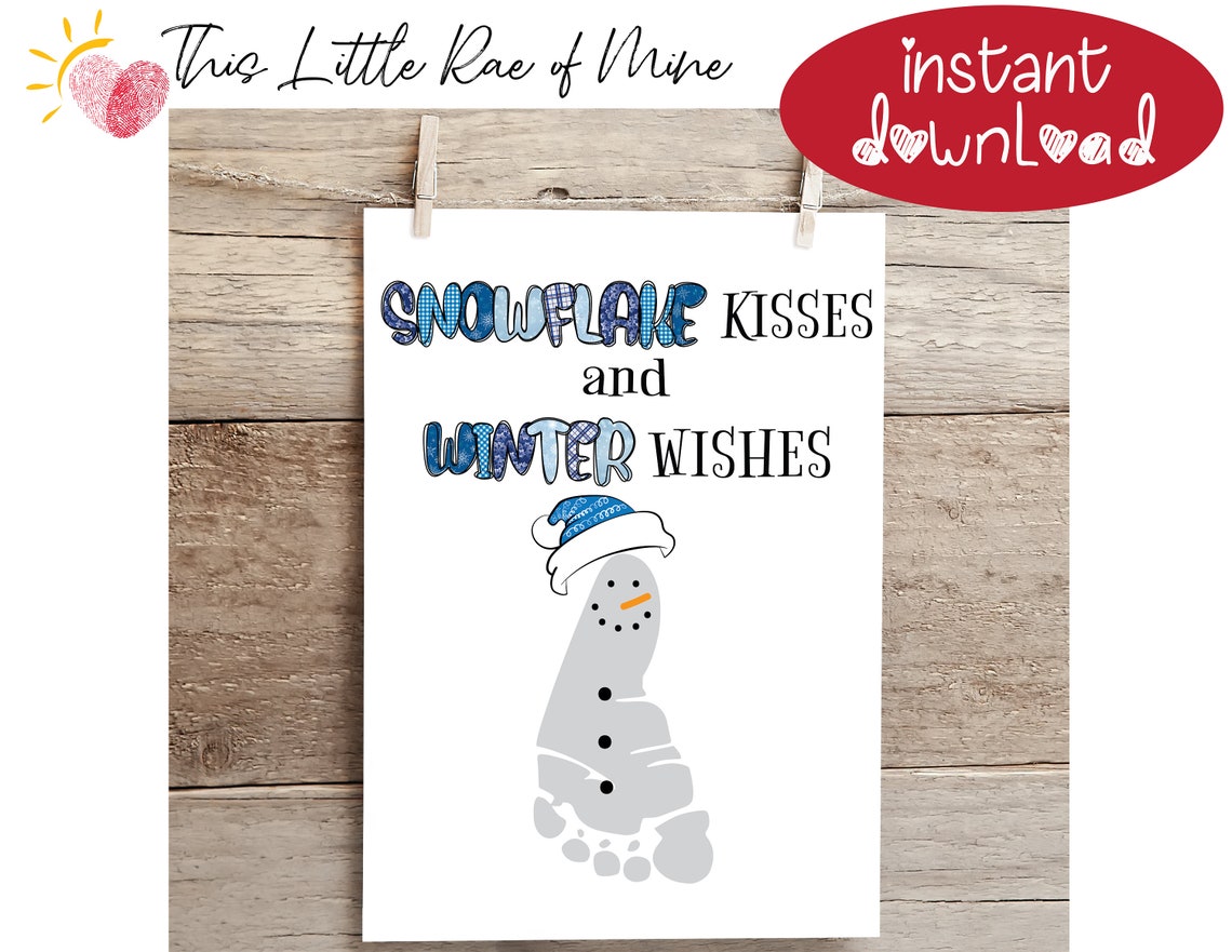 Snowflake Kisses Winter Wishes Snowman Christmas - Etsy