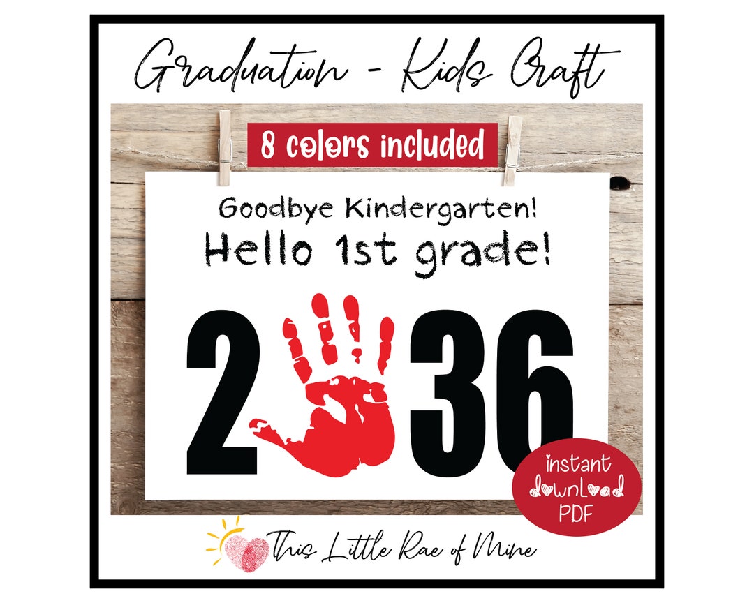 Kindergarten Graduation Keepsake Handprint Art DIY Kid Craft Printable ...