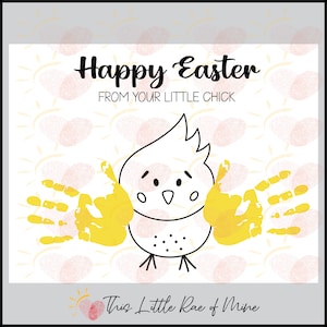 Happy Easter - Chick - Handprint Art - Keepsake - Spring - Printable ...