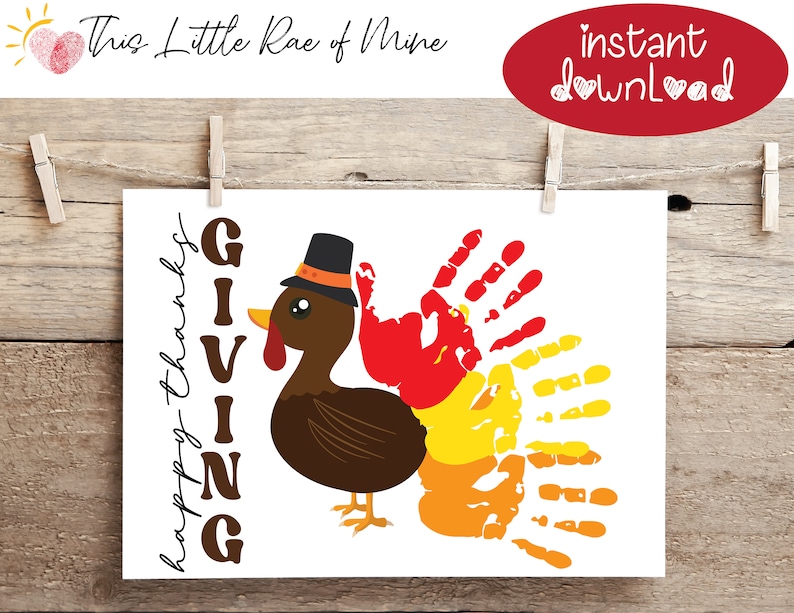 Happy Thanksgiving Turkey Feathers Handprint Art - Etsy
