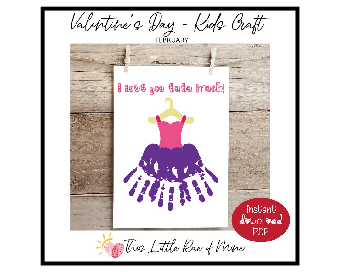 I Love You Tutu Much - Ballerina - Valentine's Day - Printable ...