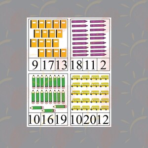 Back to School - Counting Clip Cards - Numbers 1-20 - Fall - Printable ...