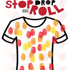 Stop Drop Roll Fingerprint Fire Fire Safety Prevention - Etsy