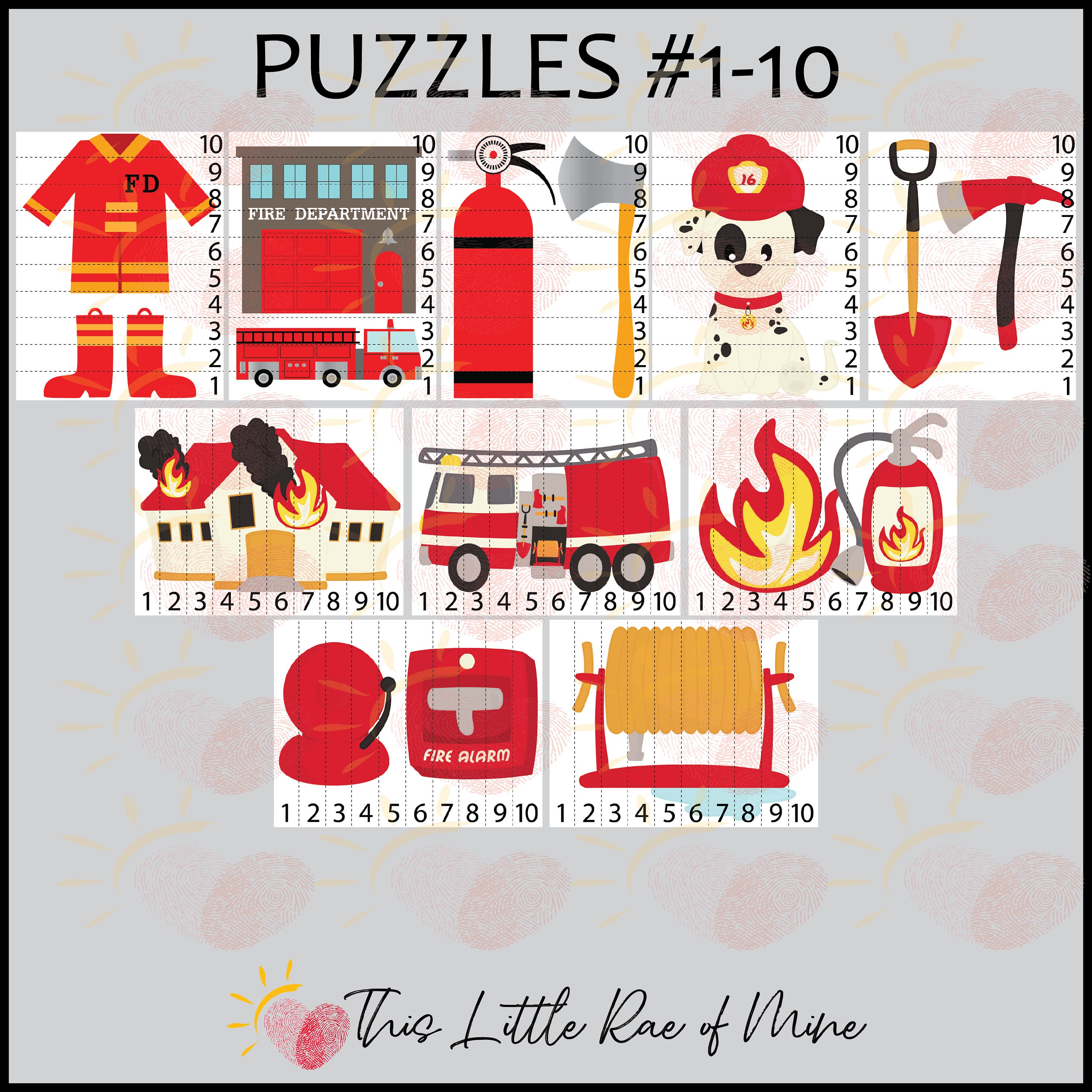 Fire Safety Week Number Sequence Puzzle Printable Autumn - Etsy