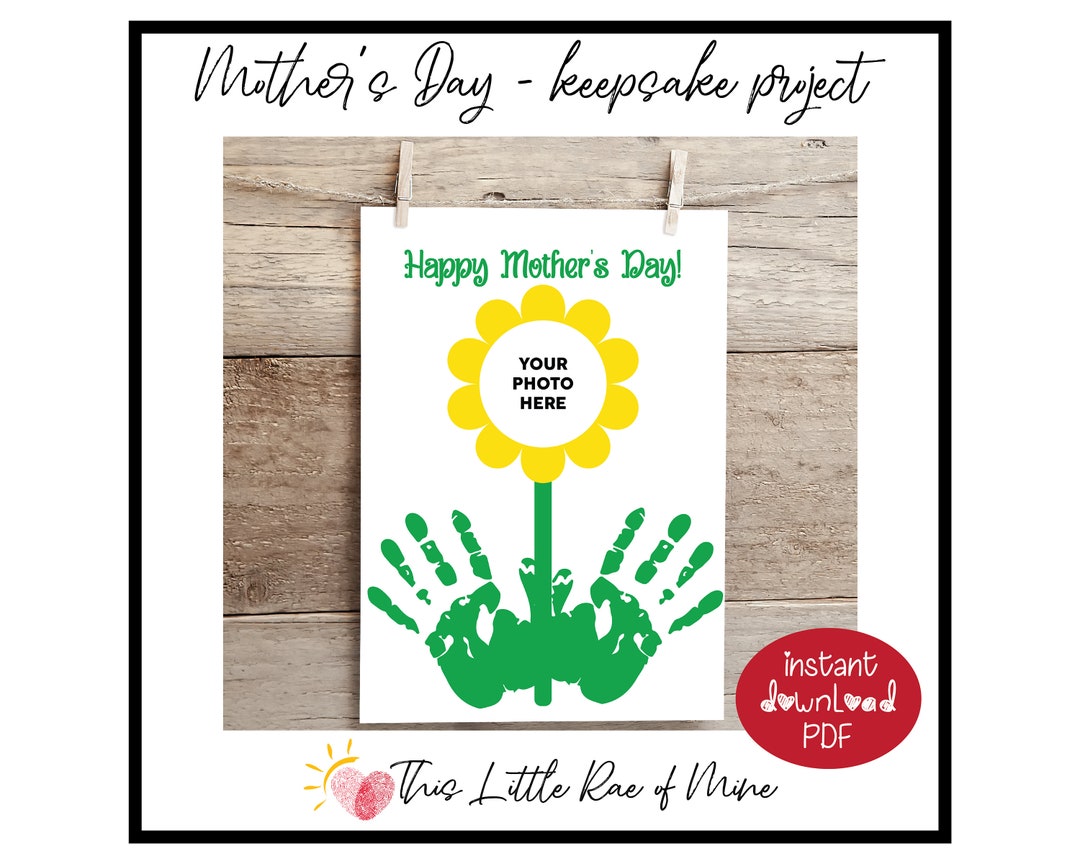 Happy Mother's Day - Flower - Handprint Art - Photo - Keepsake ...