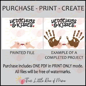 Hedgehugs & Kisses - Hedgehog - Valentine's Day - Printable - Handprint ...
