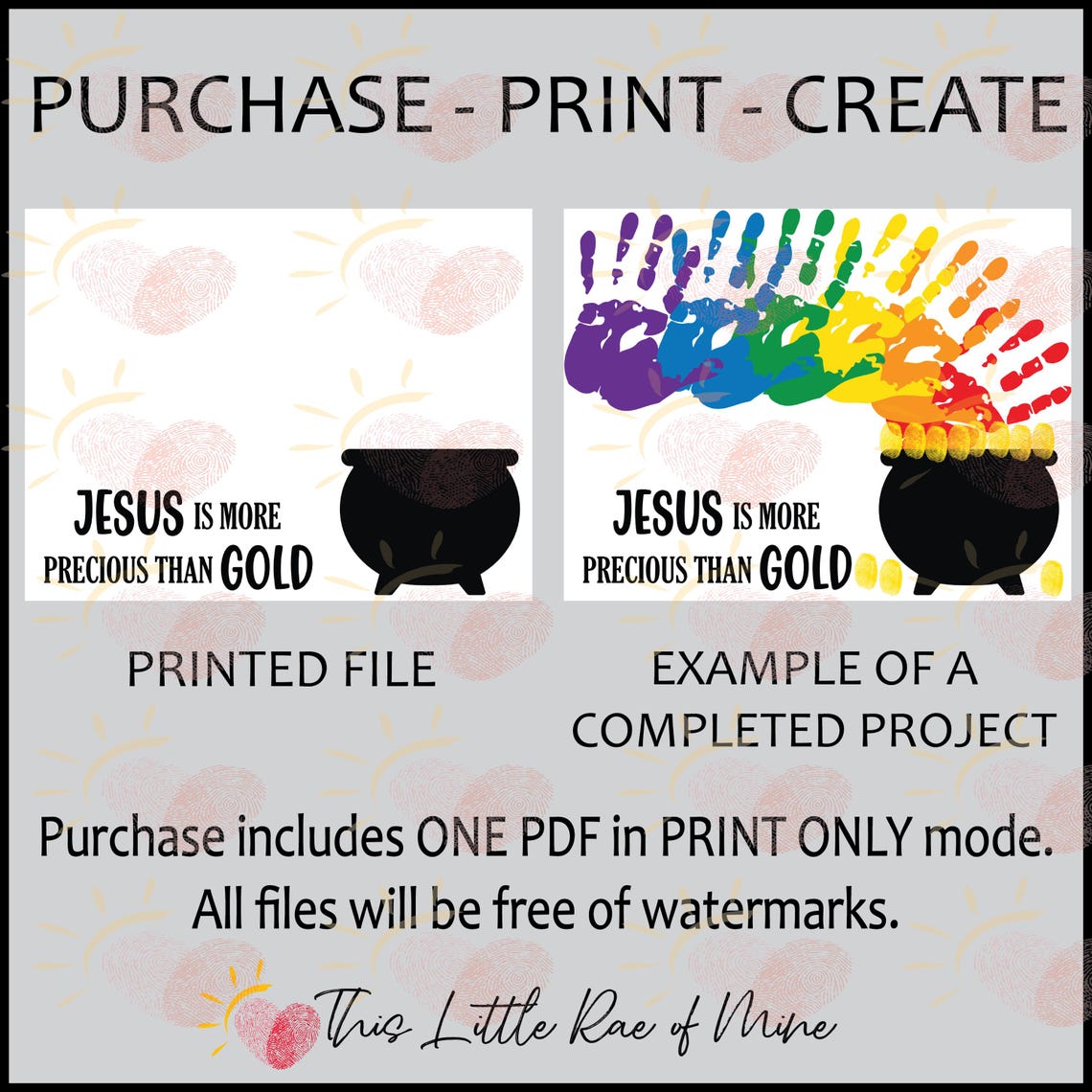 Jesus is More Precious Than Gold - Handprint Art - Keepsake - Printable ...