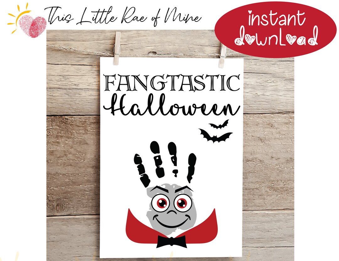 Fangtastic - Halloween - Dracula - Vampire - Bat - October - Handprint ...