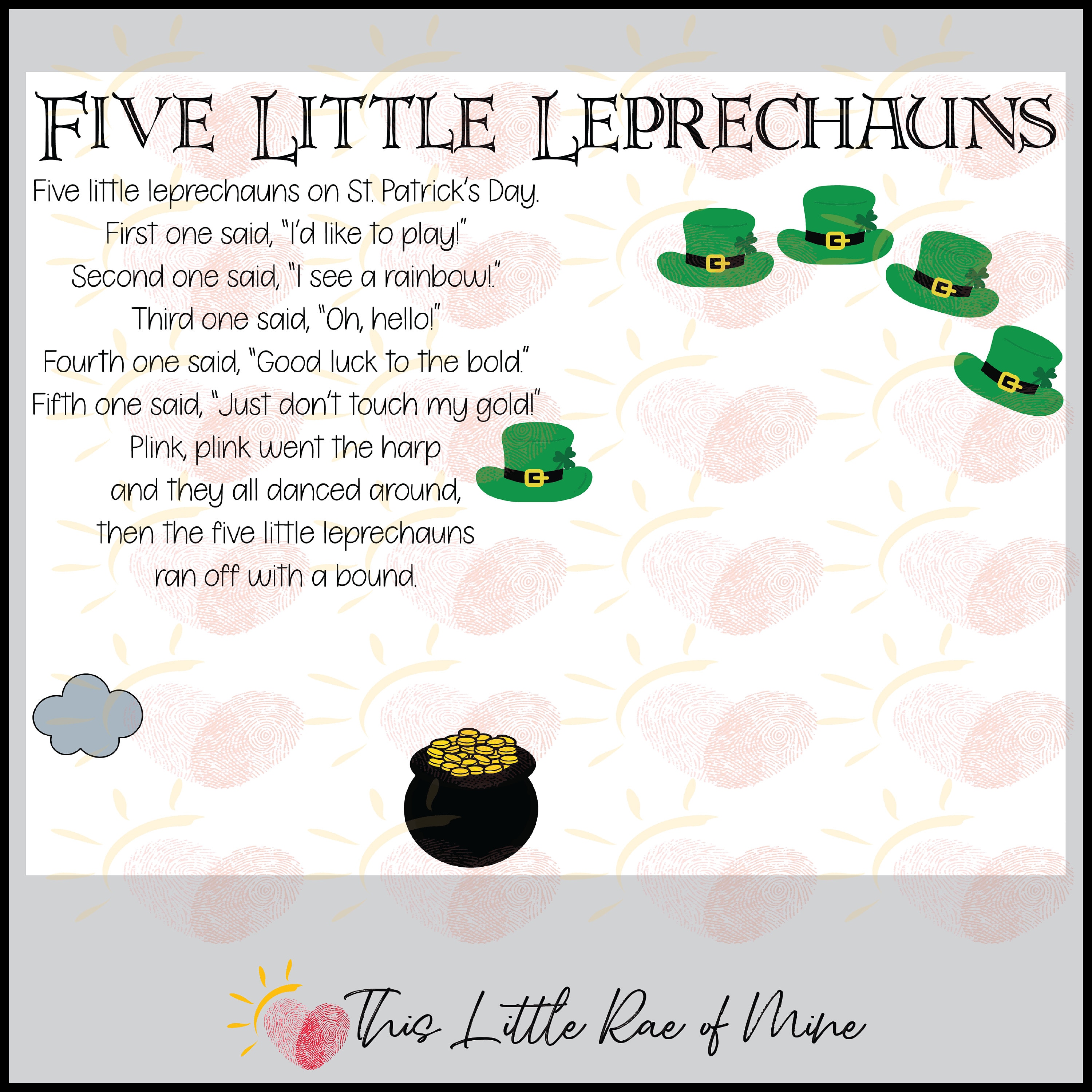 Five Little Leprechauns St Patrick's Day Rainbow Pot - Etsy