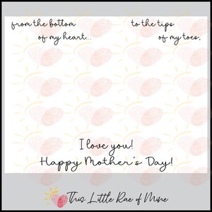 Bottom of My Heart - Mother's Day - Handprint Art - Gift - Printable ...