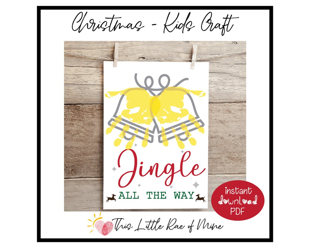 Jingle All the Way Sleigh Jingle Bells Christmas Handprint Art Keepsake ...