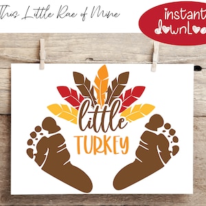 Little Turkey Turkey Feet Footprint Thanksgiving - Etsy