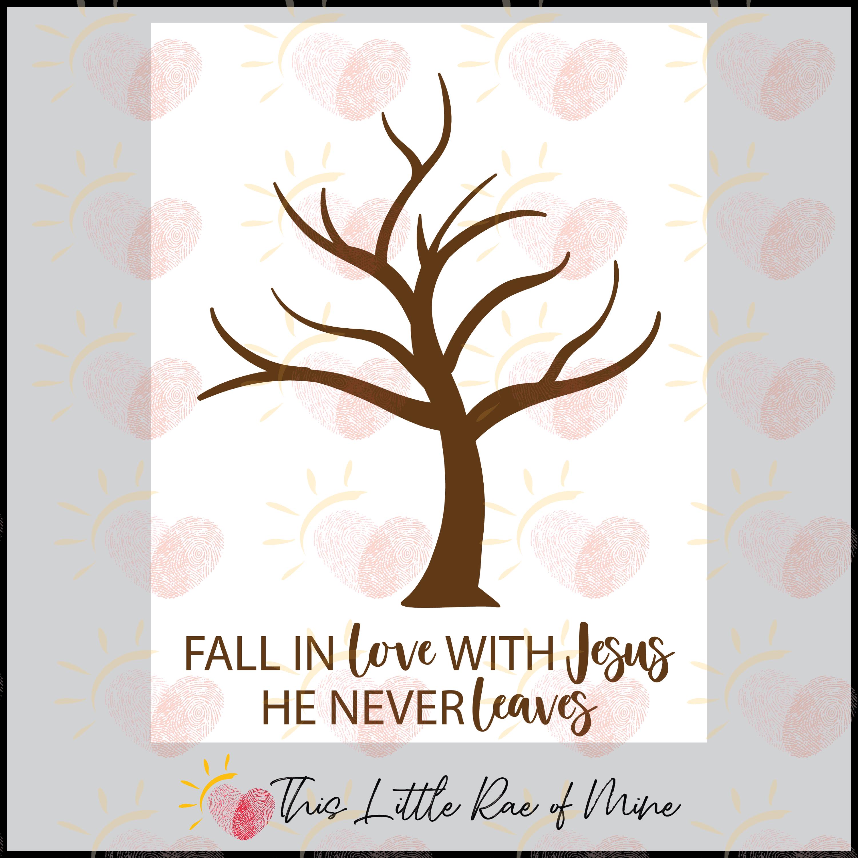 Fall in Love With Jesus - Leaves - Autumn - Handprint Art - Printable ...