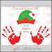 Cutest Little Elf Merry Christmas Santa Helper Candy Cane Handprint Art ...