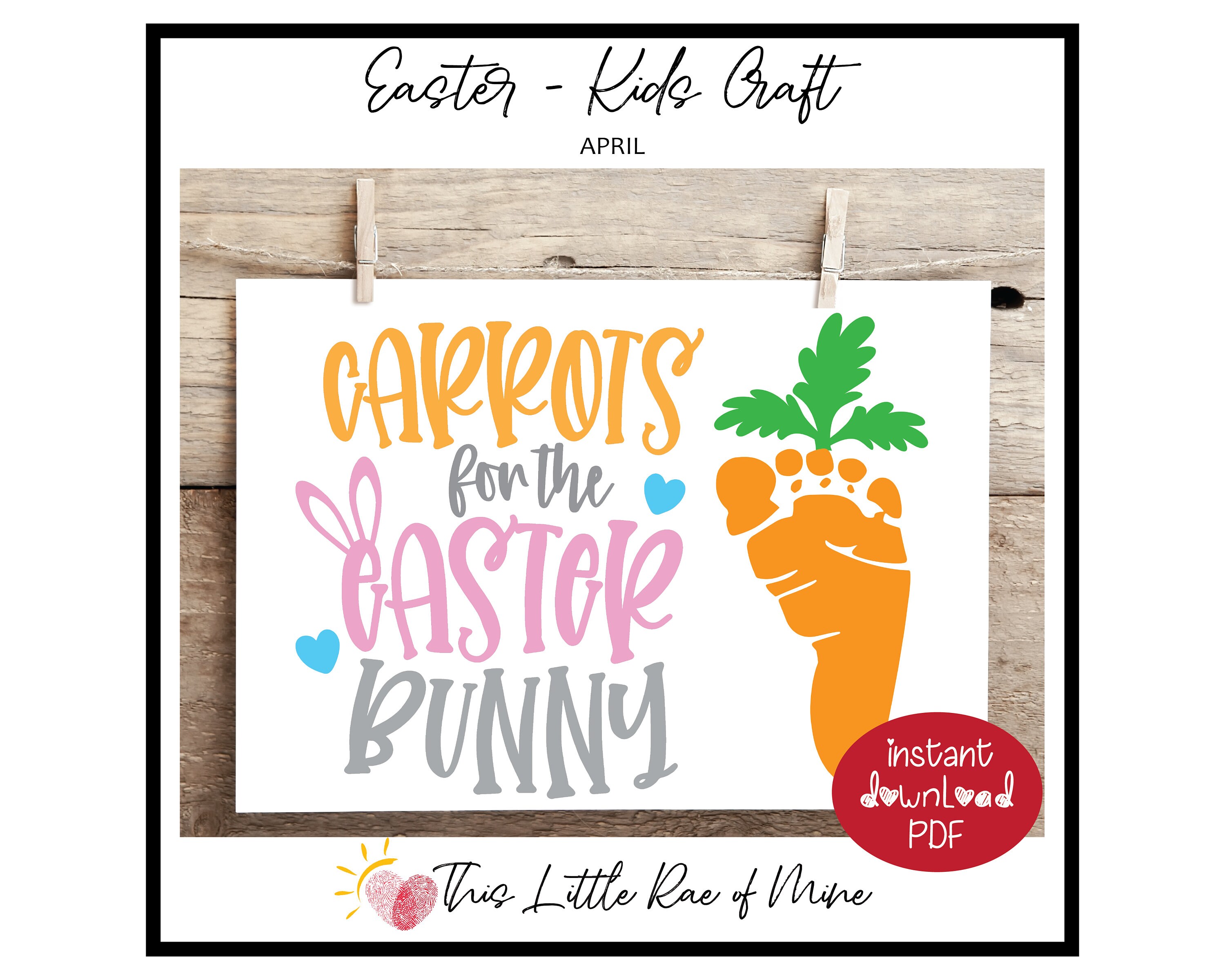 Carrots for the Easter Bunny - Footprint Art - Handprint - Keepsake ...