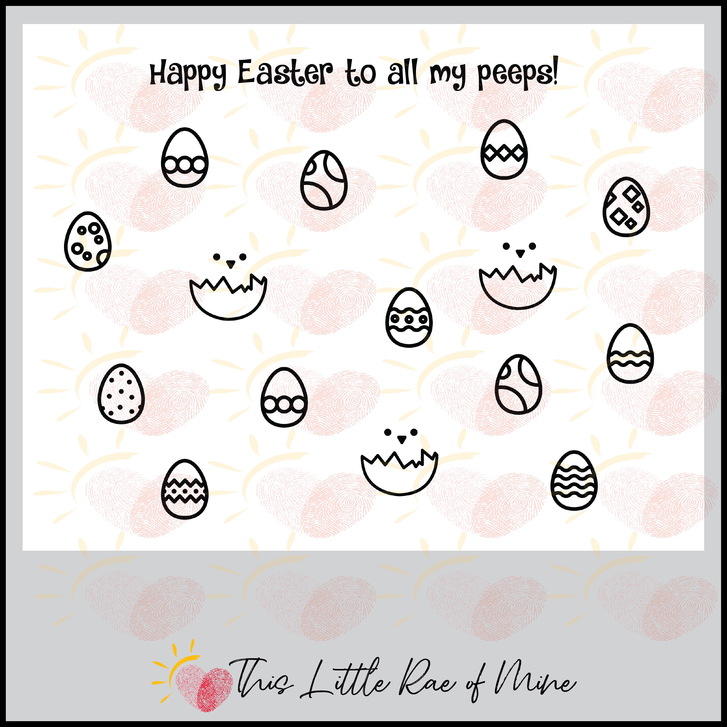 Happy Easter to All My Peeps - Fingerprint Art - Keepsake - Printable ...