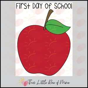 Apple - First Day of School – Handprint Art - Printable - Keepsake ...