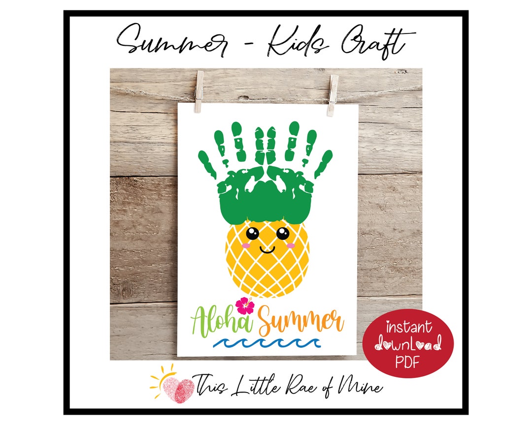Aloha Summer - Hawaiian - Pineapple - Summer Fun - Handprint Art ...